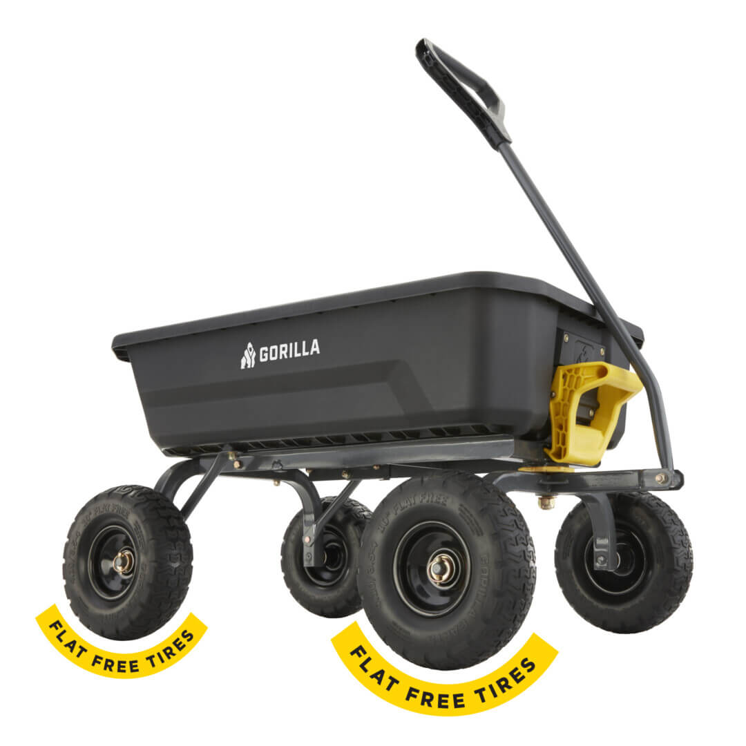 4-Wheel Dump Carts | Gorilla Carts