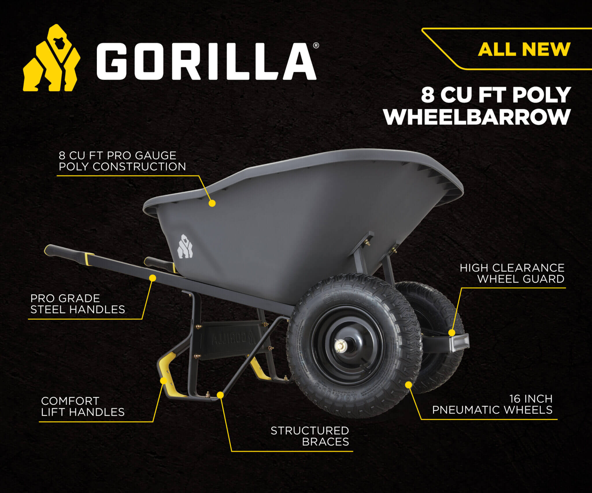 Durable Steel Wheelbarrows | Gorilla Wheelbarrows